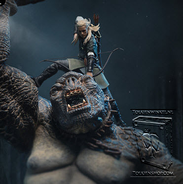 Cave Troll and Legolas. iron Studios. 1/10 scale