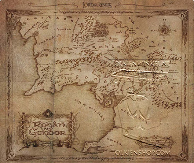 Map of Rohan and Gondor mousemat