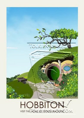 Vintage railway poster "Hobbiton"