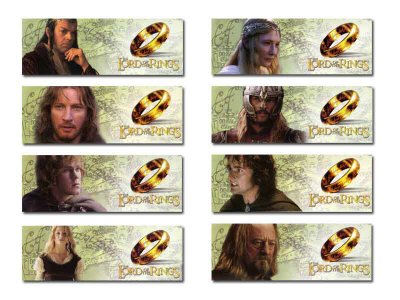 Set of 16 Lord of the Rings bookmarks