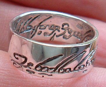 Slimline One Ring in sterling silver with black inscription