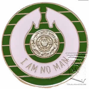 I Am No Man Rohan shield enamel pin